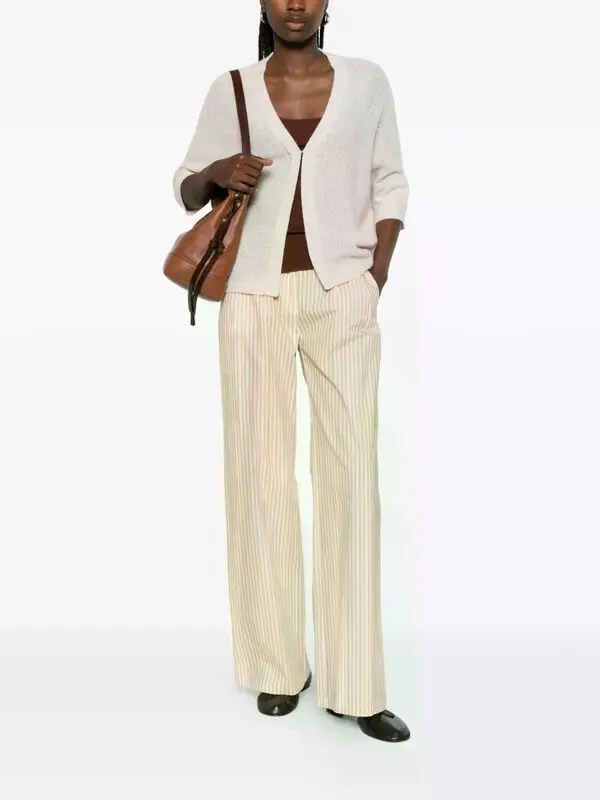 Hemisphere Bell-sleeve V-neck Cardigan - Neutrals