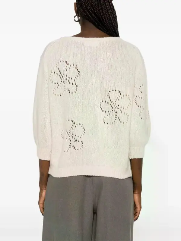 Hemisphere Floral Pattern Knit Sweater