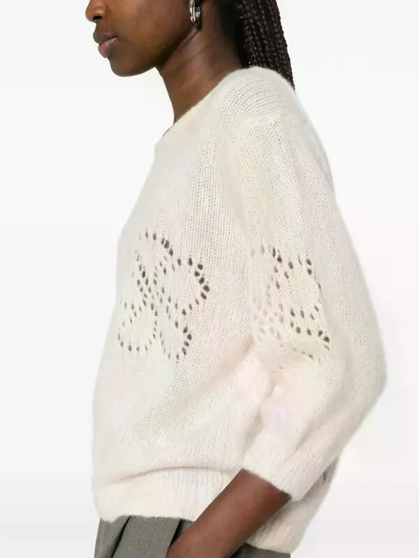 Hemisphere Floral Pattern Knit Sweater