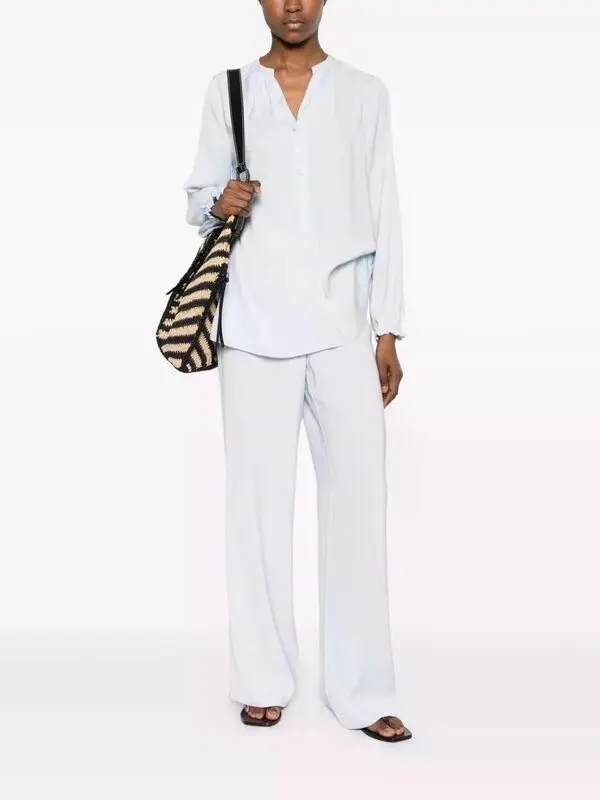 Hemisphere Pleated Wide-leg Trousers