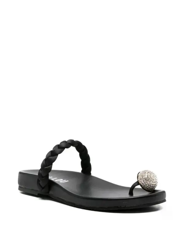 BIBI LOU Embellished Braided Sandals - Black