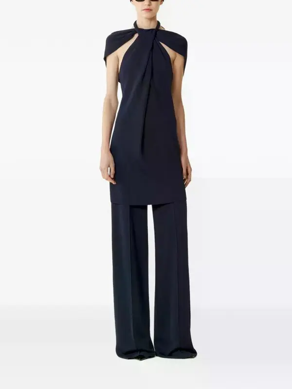 LANVIN Twisted Halterneck Mini Dress - Blue