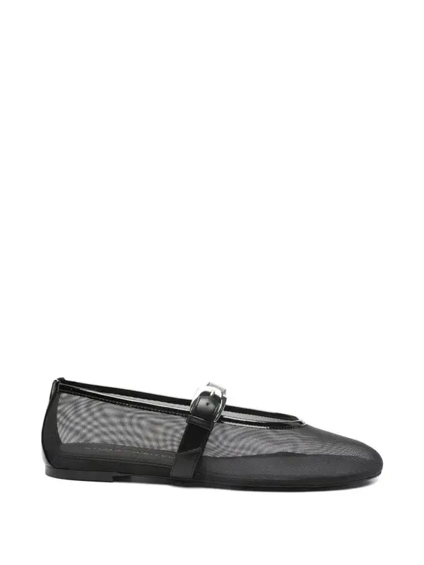 STUART WEITZMAN Mesh Buckle Ballet Flats - Black