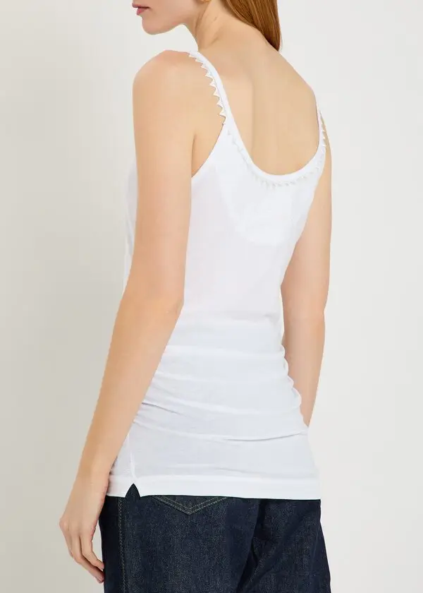Jacquemus La Debardeur Clavela Cotton Top With Zig-zag Trim
