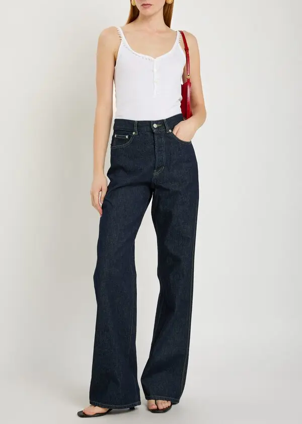 Jacquemus La Debardeur Clavela Cotton Top With Zig-zag Trim