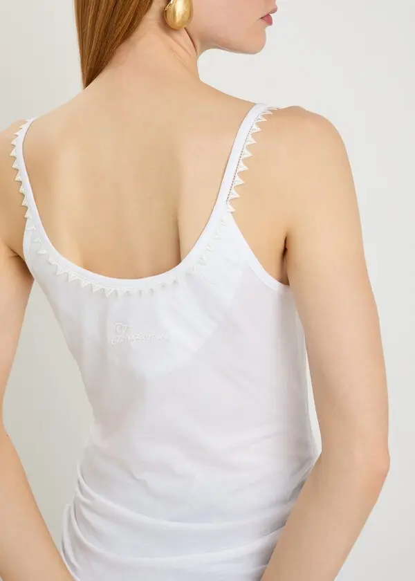 Jacquemus La Debardeur Clavela Cotton Top With Zig-zag Trim
