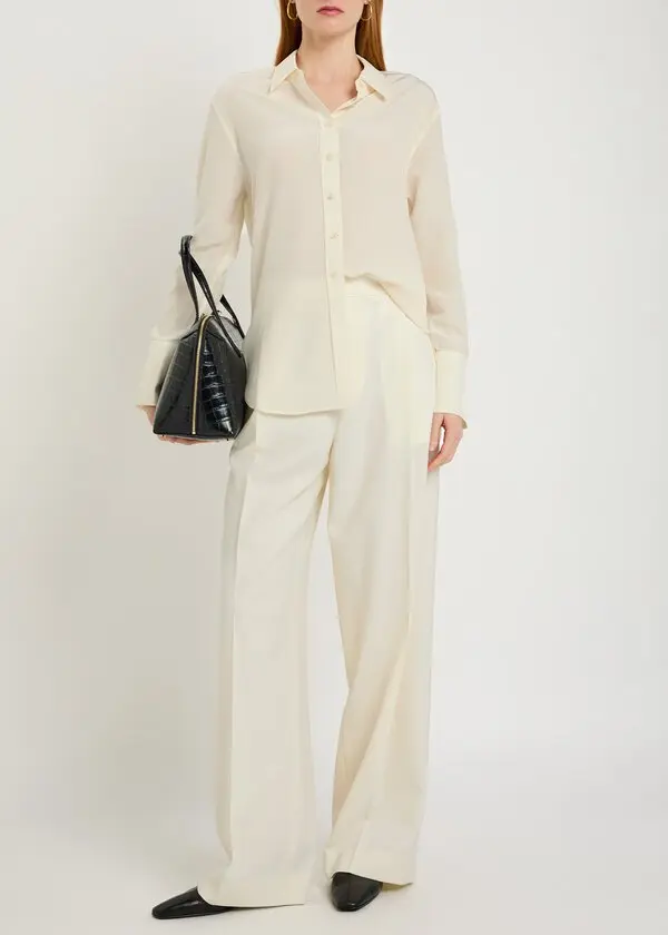 JOSEPH Joe Silk-crepe Shirt - Ivory