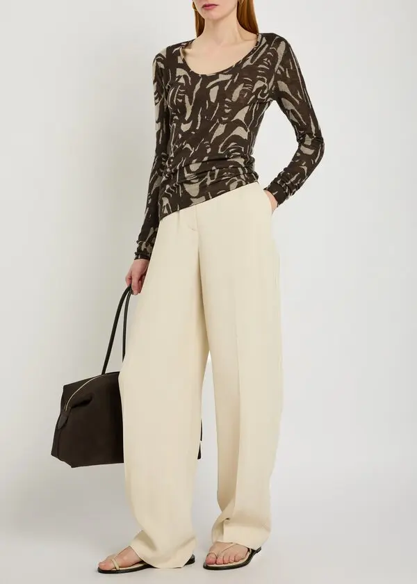JOSEPH Villa Patterned Cashmere Top