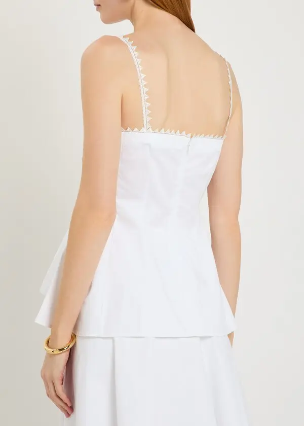 Jacquemus Le Haut Traversin Peplum Cotton-poplin Top