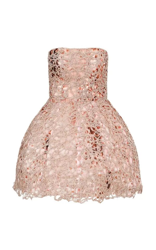 FRANCESCA MIRANDA Peony Embroidered Mini Dress