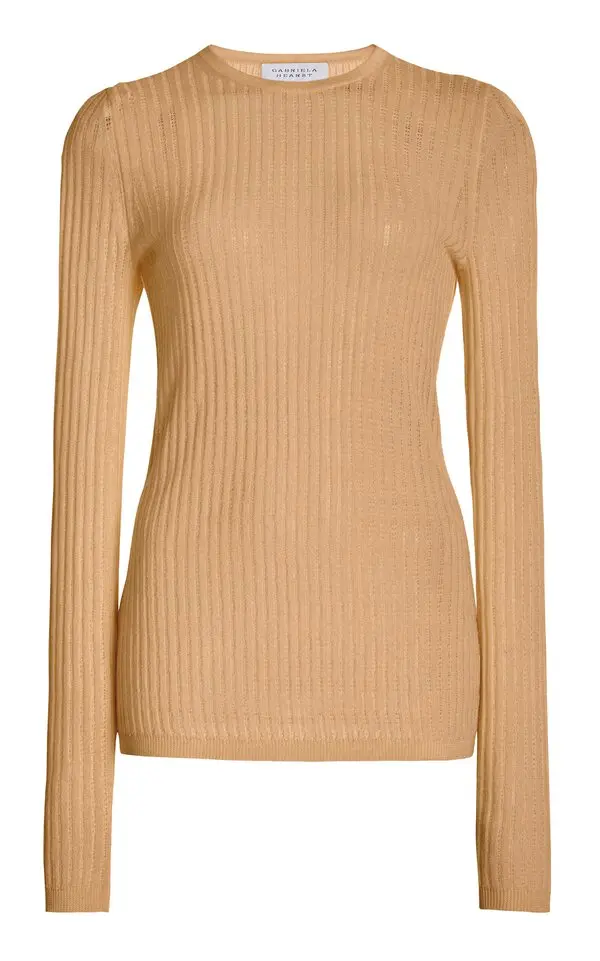 Gabriela Hearst Cashmere-silk Fine Knit Sweater - Tan