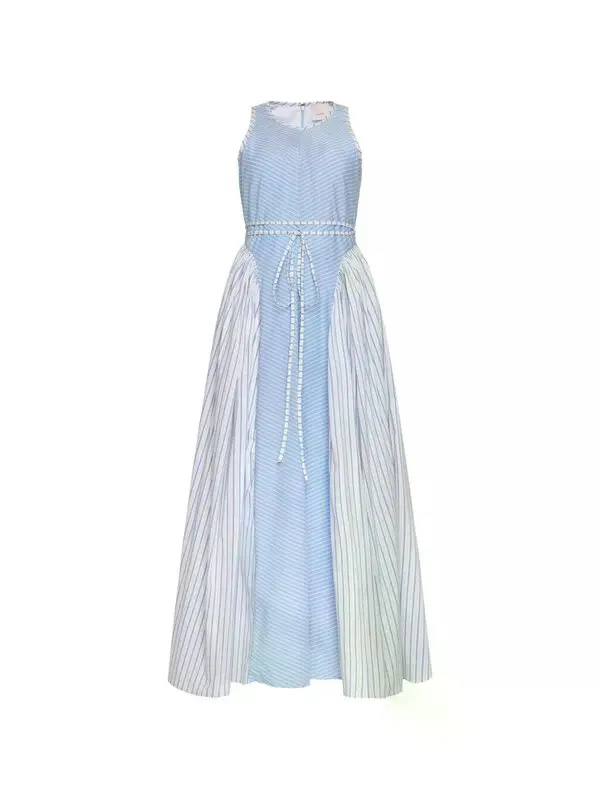 Cinq À Sept Striped Tie-waist Maxi Dress - Blue