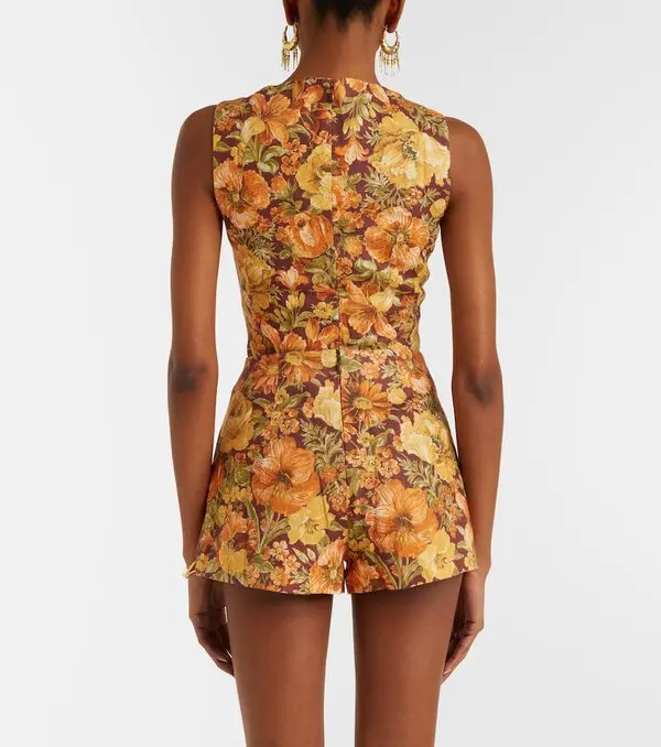Faithfull The Brand Lila Floral Linen Shorts - Brown