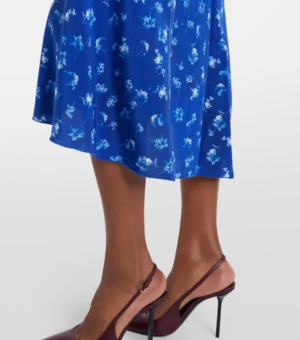 Victoria Beckham Bela Floral Gathered Silk Midi Dress