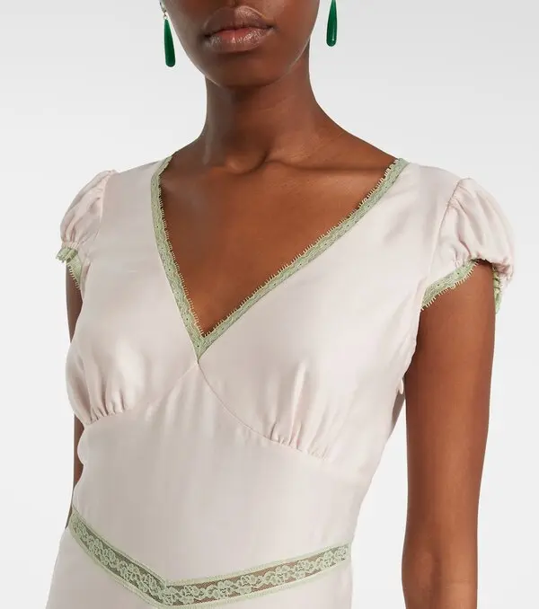 Posse Perla Lace-trimmed Midi Dress