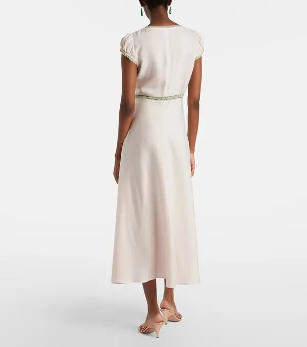 Posse Perla Lace-trimmed Midi Dress