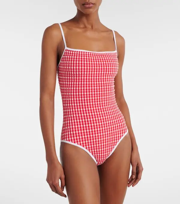 Jade Swim Layla Gingham Swimsuit - Red