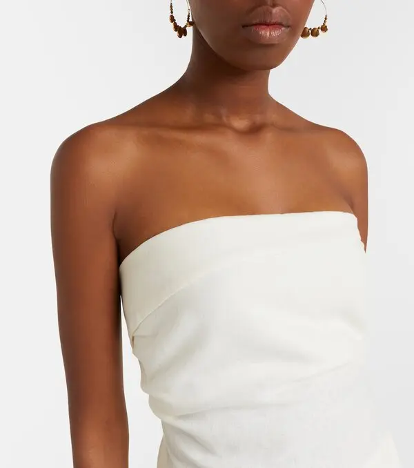 Faithfull The Brand Boe Strapless Linen Top - White