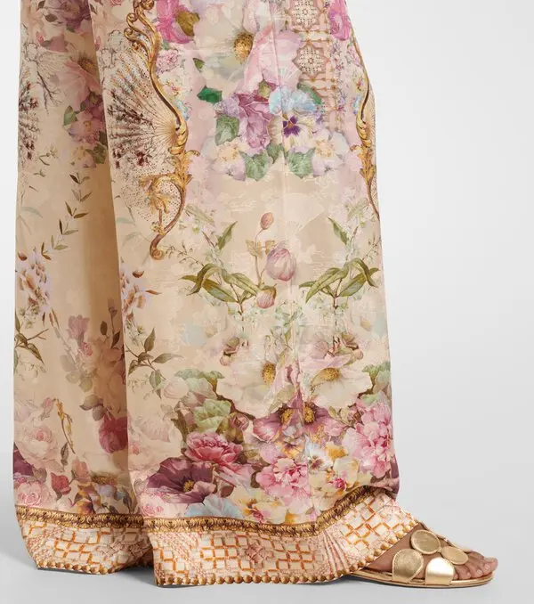 Camilla Printed Wide-leg Trousers