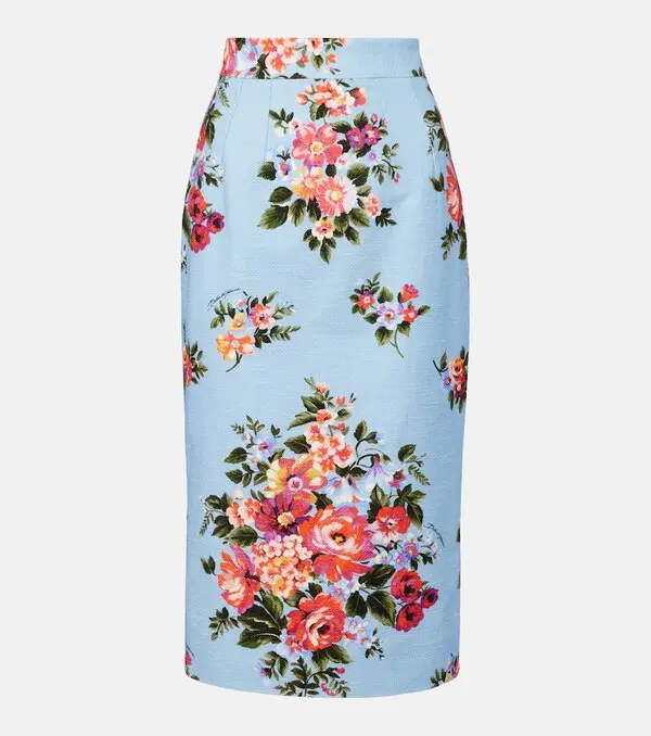 Dolce & Gabbana Floral Cotton Pencil Skirt - Multicoloured