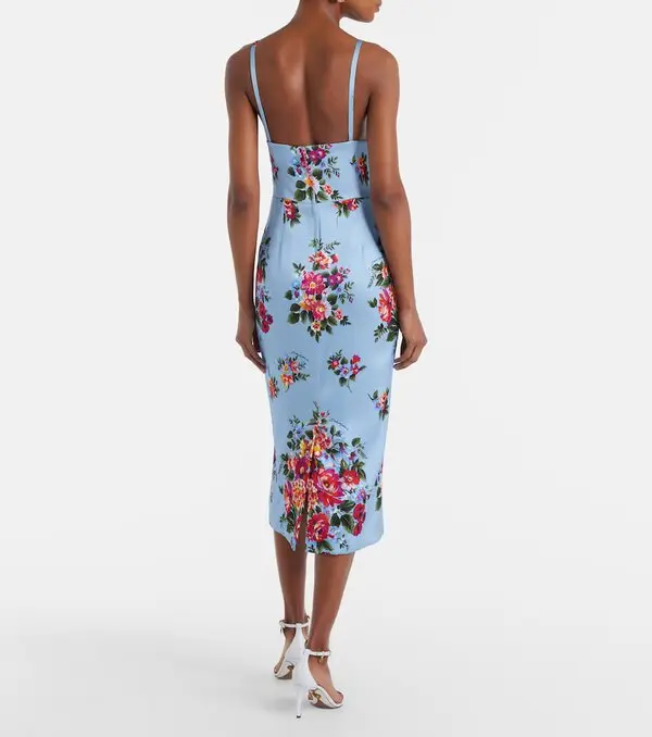 Dolce & Gabbana Floral Print Silk Blend Midi Dress