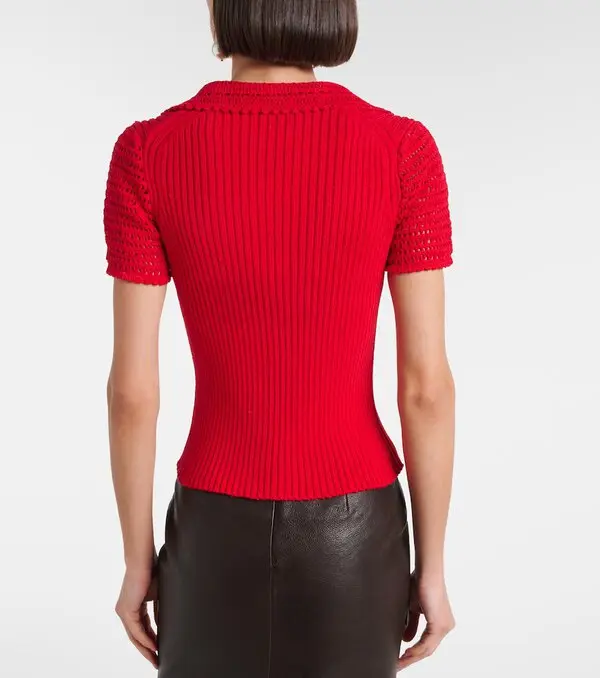 Magda Butrym Crochet-trimmed Cotton Polo Shirt