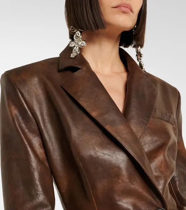 Magda Butrym Peplum Leather Jacket