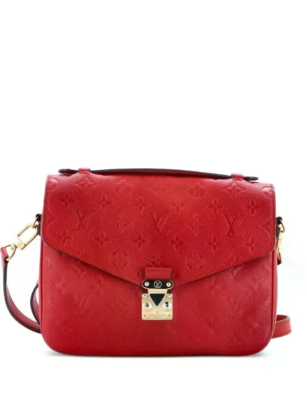 LOUIS VUITTON Monogram Empreinte Leather Pochette Metis Bag - Red