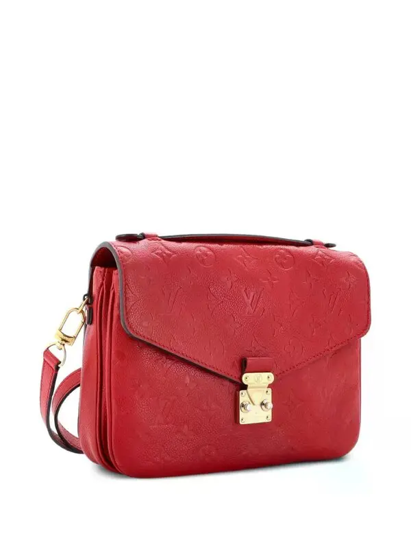 LOUIS VUITTON Monogram Empreinte Leather Pochette Metis Bag - Red