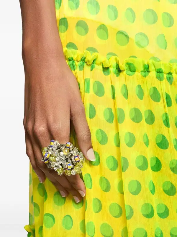 Dries Van Noten Embellished Crystal Ring - Silver