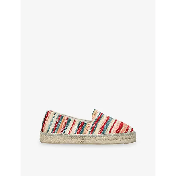 Manebí Striped Raffia Flat Espadrilles - Mult/other