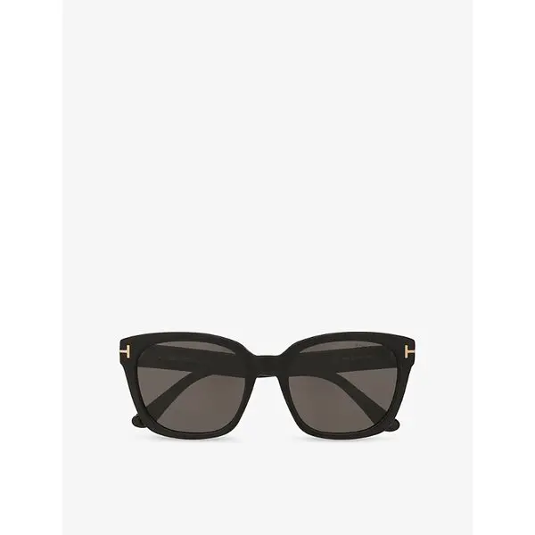 TOM FORD Haylay Square Frame Acetate Sunglasses - Black
