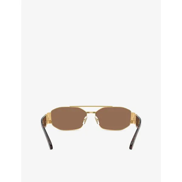 Versace Irregular Frame Metal Sunglasses - Gold