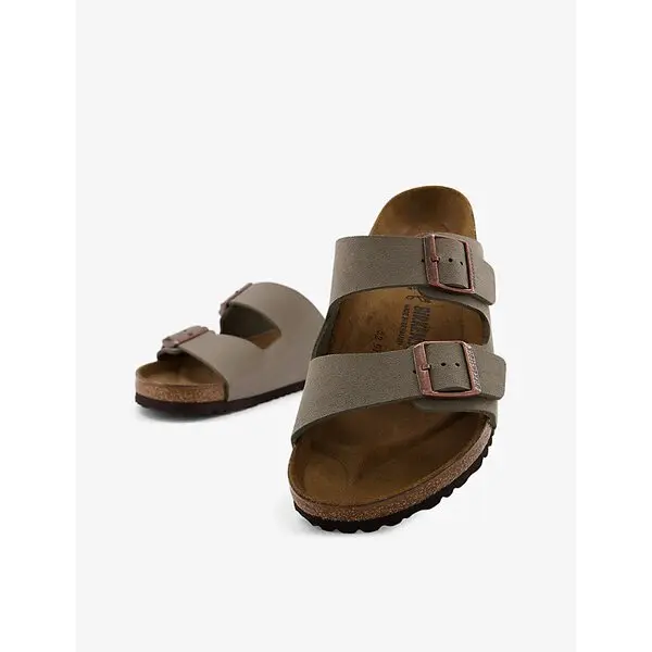 BIRKENSTOCK Arizona Double-strap Leather Sandals - Stone
