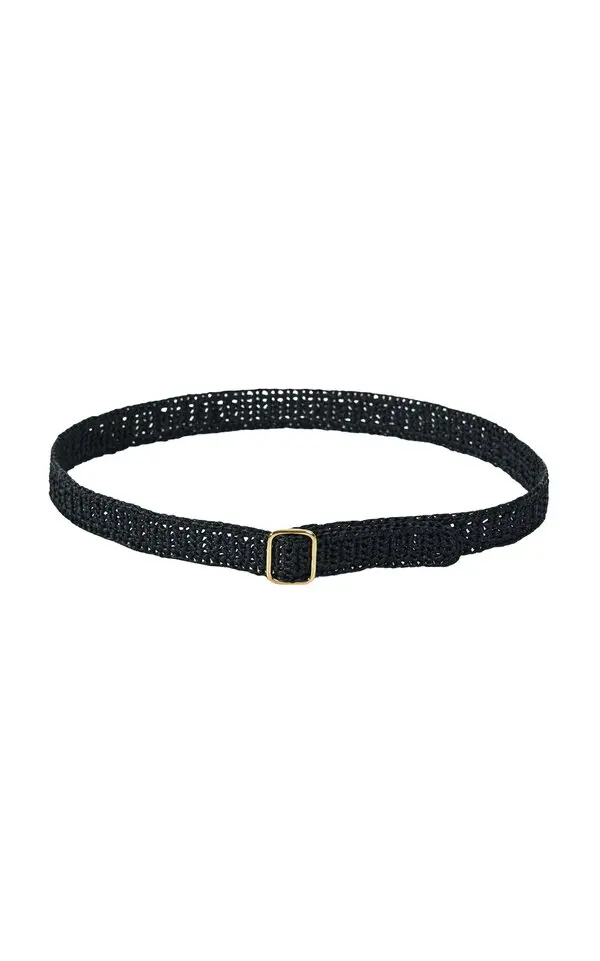 DEHANCHE Mako Raffia Woven Belt - Black
