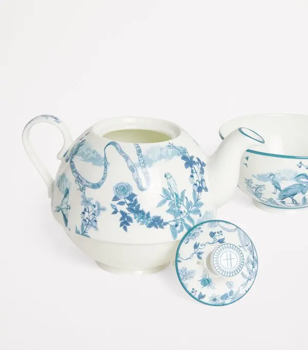 Harrods Bone China Toile Tea For One Set - Blue