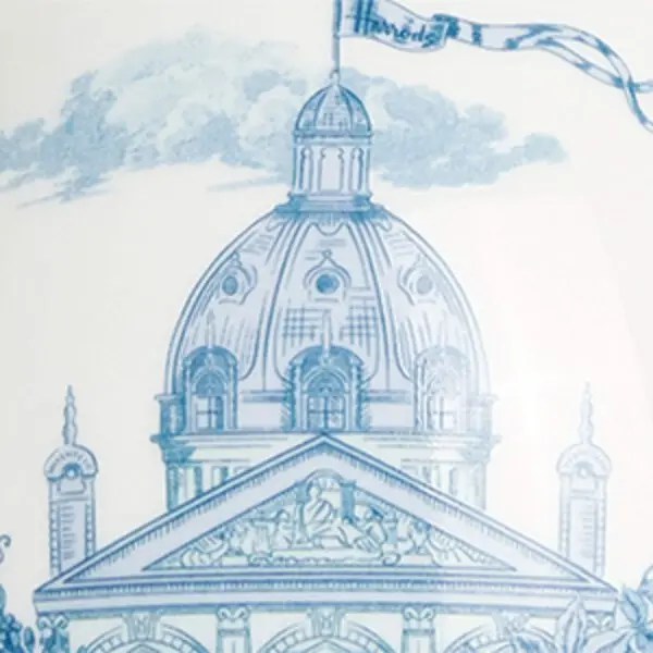 Harrods Bone China Toile Tea For One Set - Blue