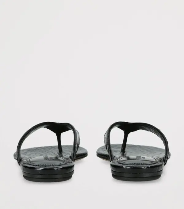 Le Monde Beryl Croc-effect Leather Sandals - Black