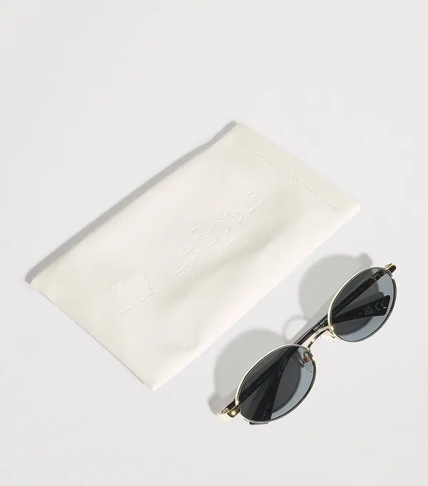 Le Specs Icicle Oval Sunglasses - Gold
