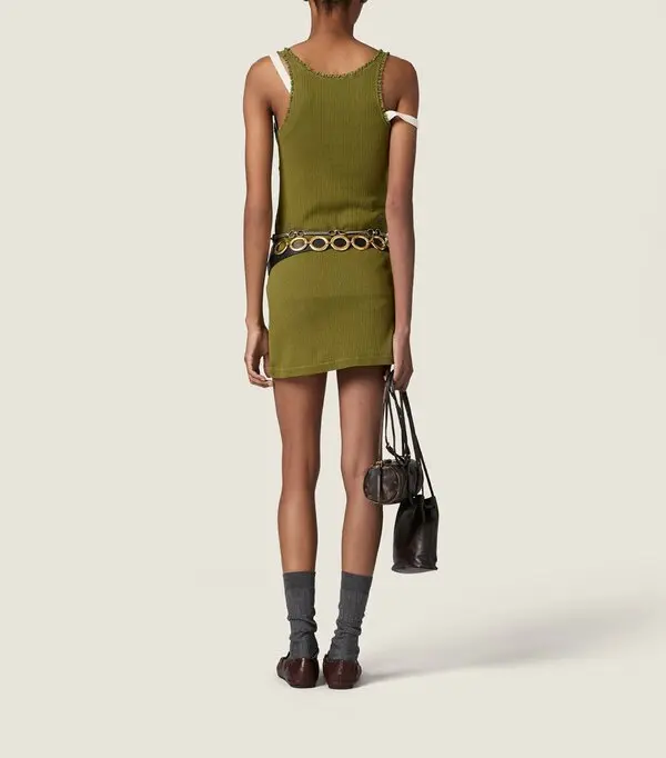 Miu Miu Cotton Lace-trim Mini Dress