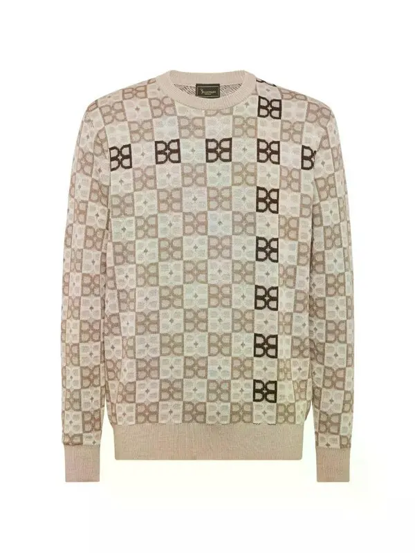 BILLIONAIRE Monogram Jacquard Crew Neck Jumper