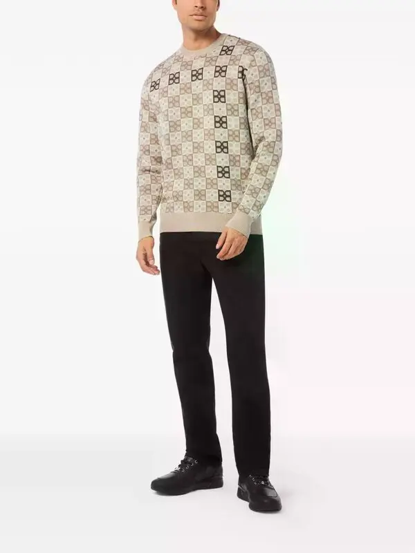 BILLIONAIRE Monogram Jacquard Crew Neck Jumper