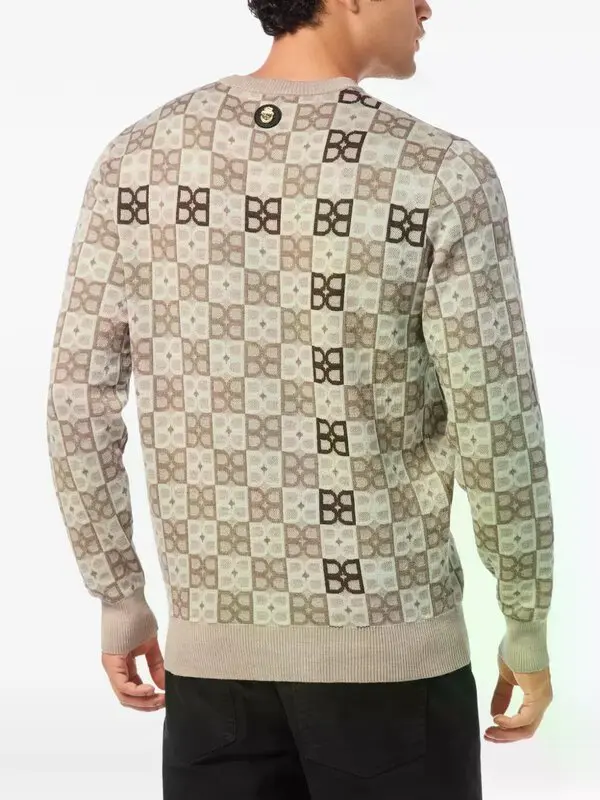 BILLIONAIRE Monogram Jacquard Crew Neck Jumper