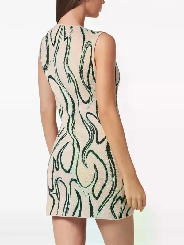 Philipp Plein Flame-pattern Dress - Neutrals