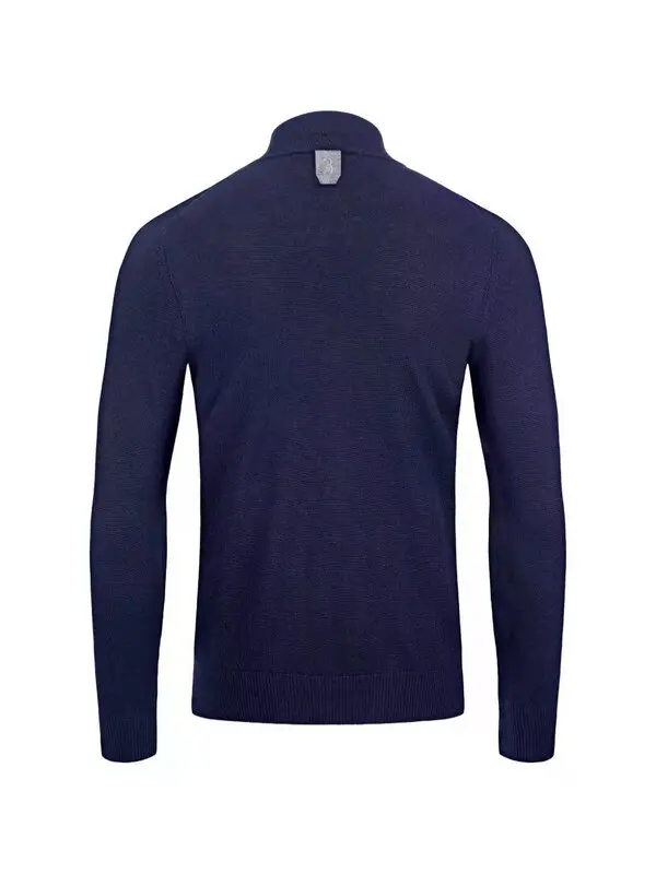 BILLIONAIRE Logo-embroidered Half-zip Sweater - Blue