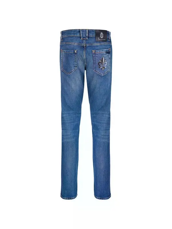 BILLIONAIRE Embroidered Detail Straight Jeans