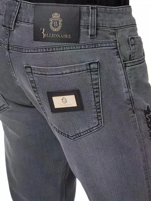 BILLIONAIRE Distressed Straight-cut Jeans