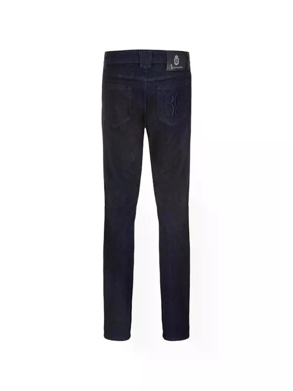 BILLIONAIRE Embroidered Straight-cut Jeans - Blue