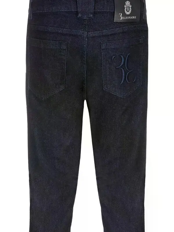 BILLIONAIRE Embroidered Straight-cut Jeans - Blue