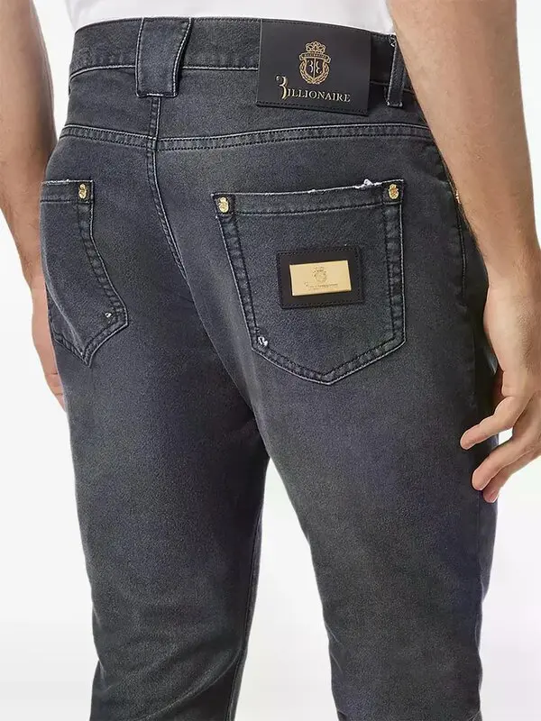 BILLIONAIRE Washed Badge Jeans